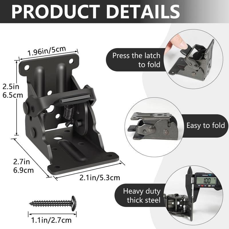 Heavy-Duty Folding Table Leg Brackets with Self-Locking Hinges – Tevclq