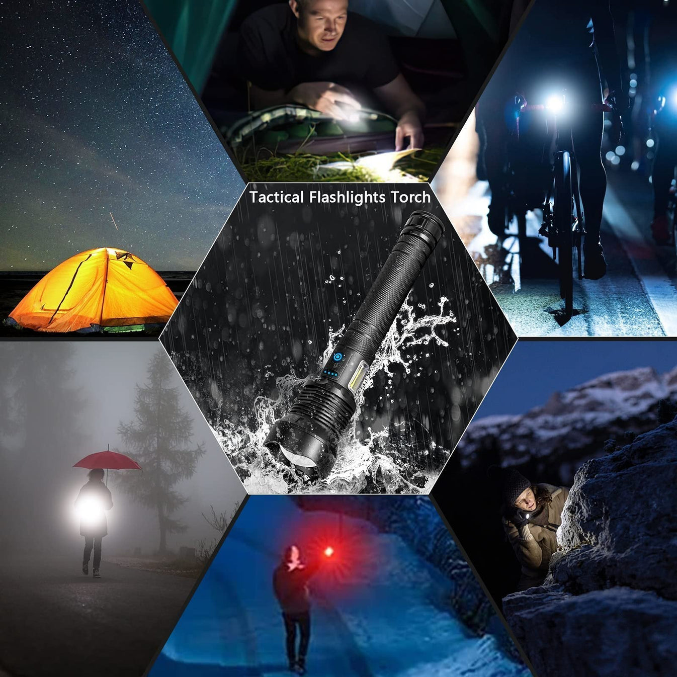 LED Rechargeable Tactical Laser Flashlight 90000 High Lumens – Tevclq